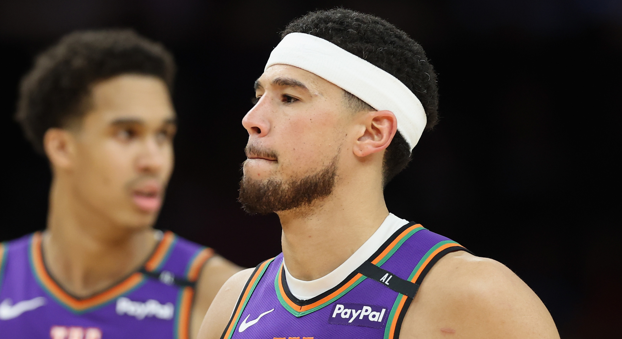 Devin Booker #1 of the Phoenix Suns
